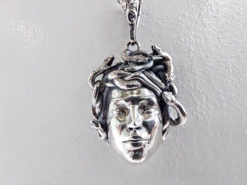 Medusa Pendant in Sterling Silver 925, Greek Mythology Jewelry - Etsy