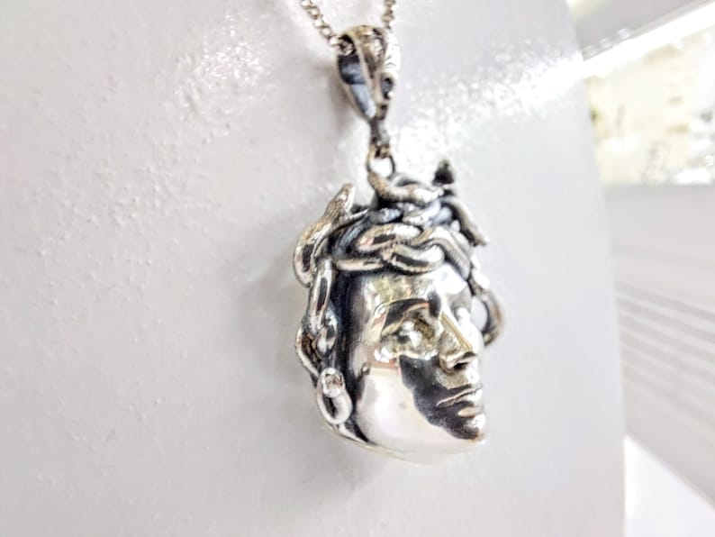 Medusa Pendant in Sterling Silver 925, Greek Mythology Jewelry - Etsy