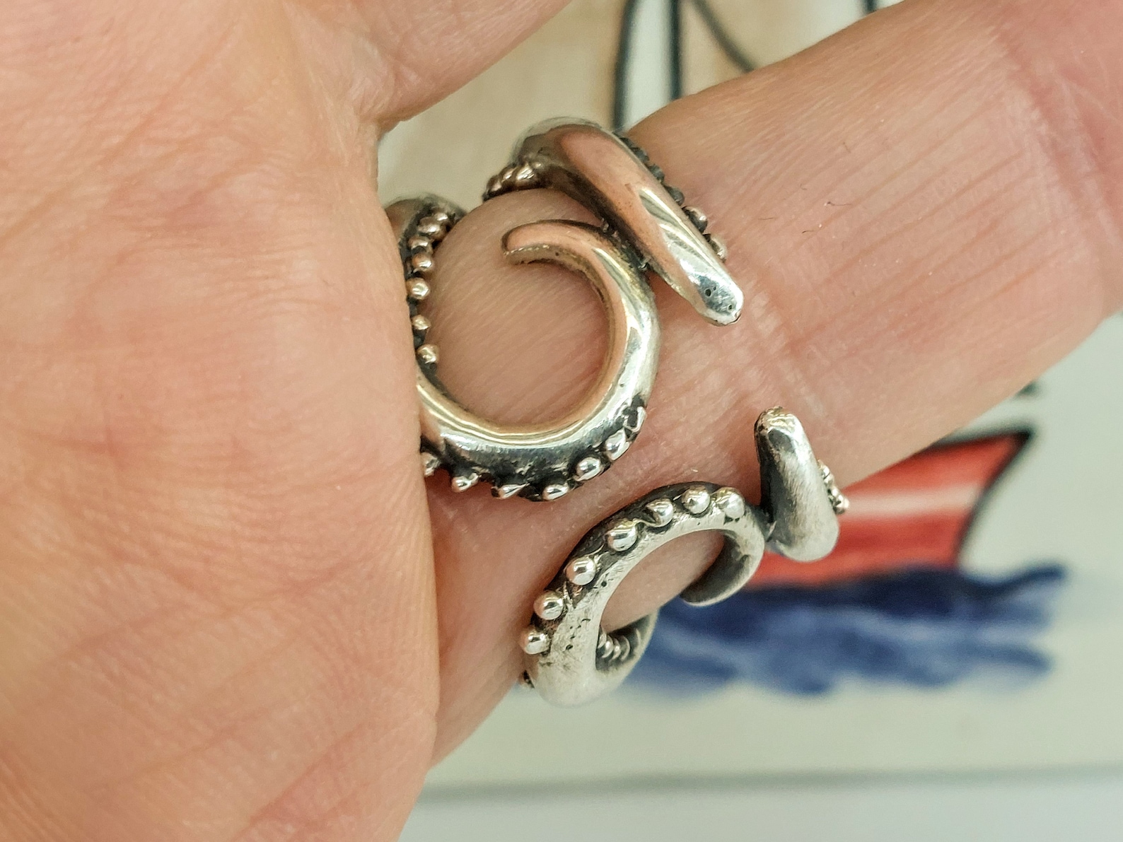 Octopus Ring in Sterling Silver 925. - Etsy