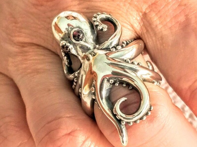 Octopus Ring in Sterling Silver 925. - Etsy