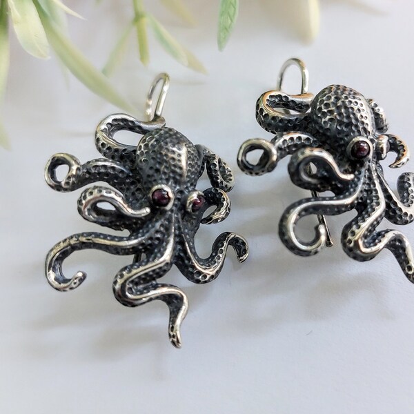 Octopus Earrings - Etsy