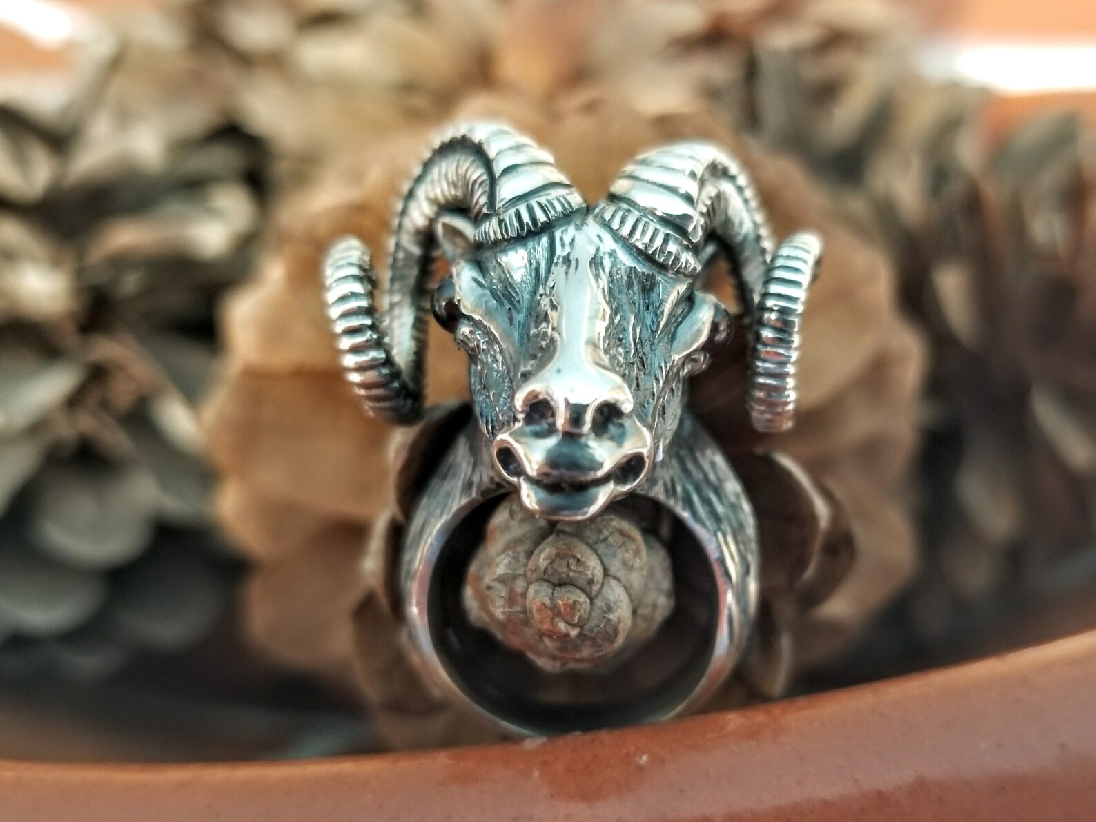 Ram Head Ring in Sterling Silver 925 Large Ram Ring. - Etsy UK