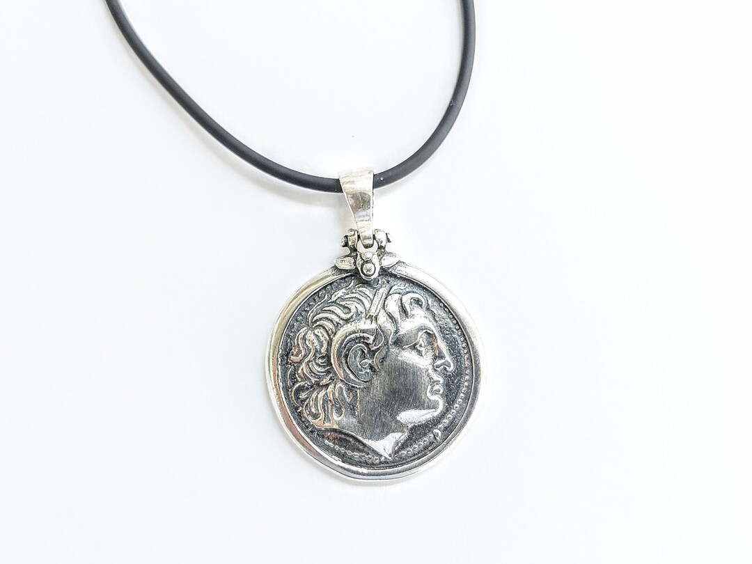 Sterling Silver Alexander the Great Pendant, Ancient Greek Coin Replica ...