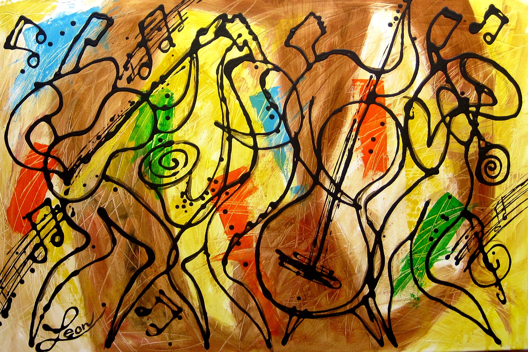 Abstract Paintings Of Music Notes