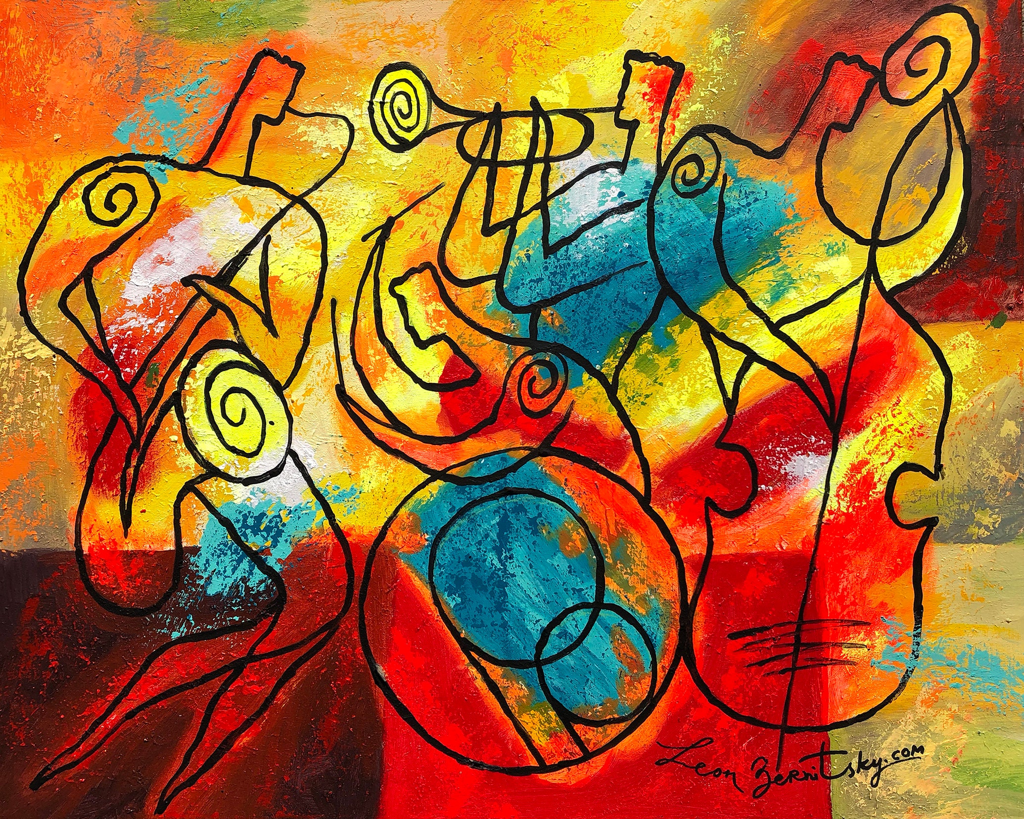 Abstract Painting Music Note