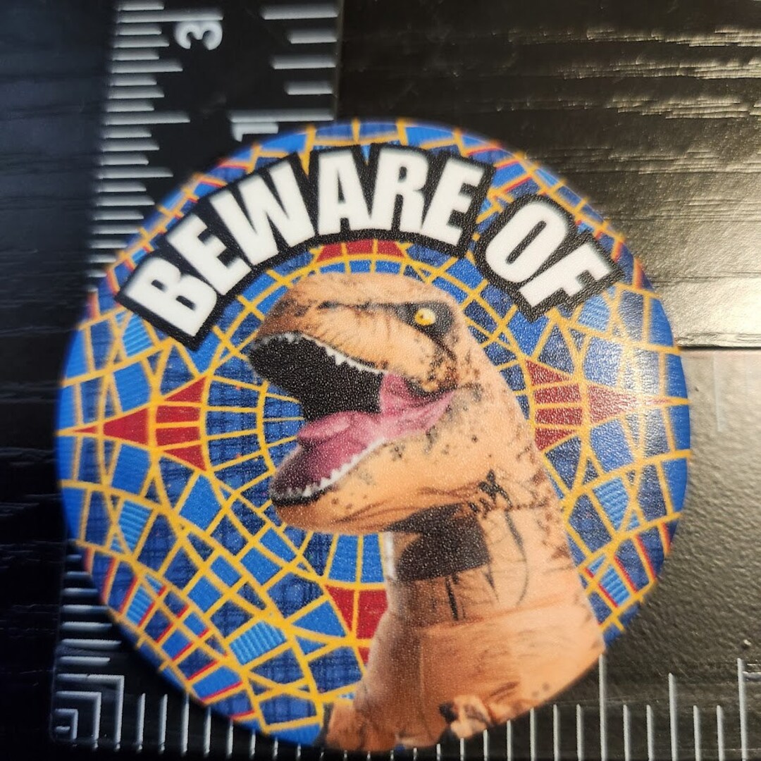 The "beware of T-rex" on Iconic Marriott Carpet Button- 6 Unique ...