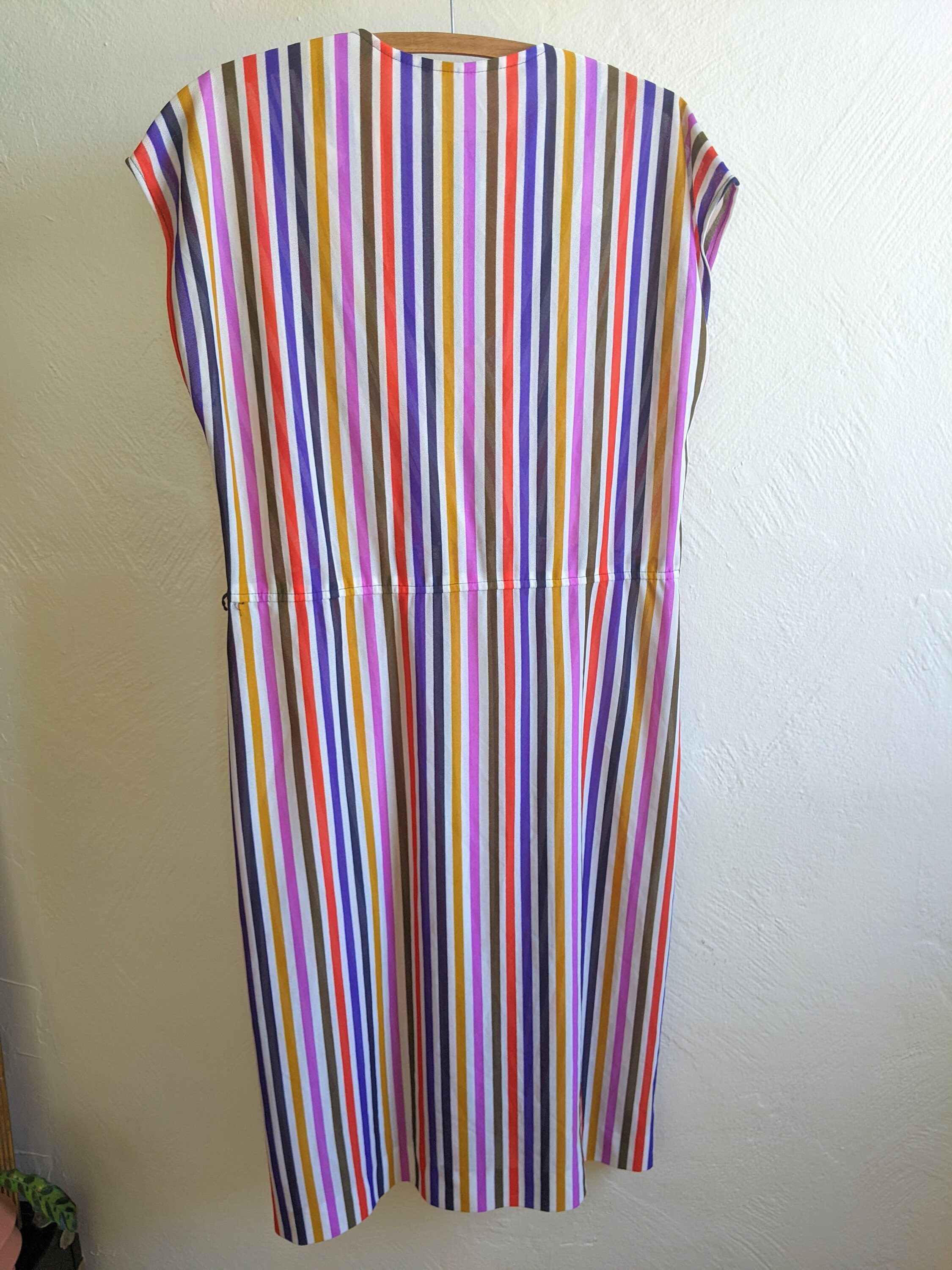 Vintage 70s LADY CAROL of New York Striped Summer Dress Blue Purple Red ...
