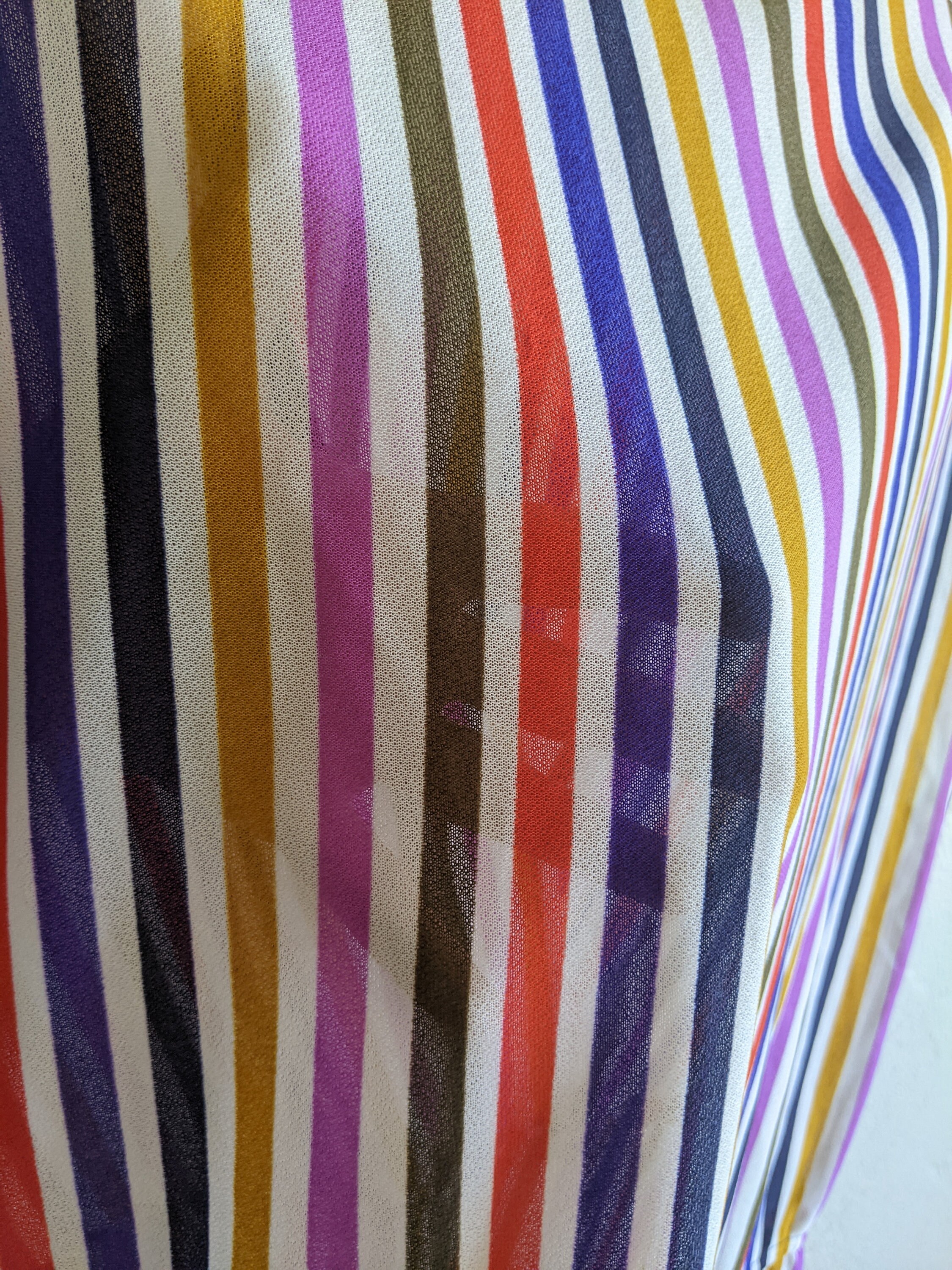 Vintage 70s LADY CAROL of New York Striped Summer Dress Blue Purple Red ...