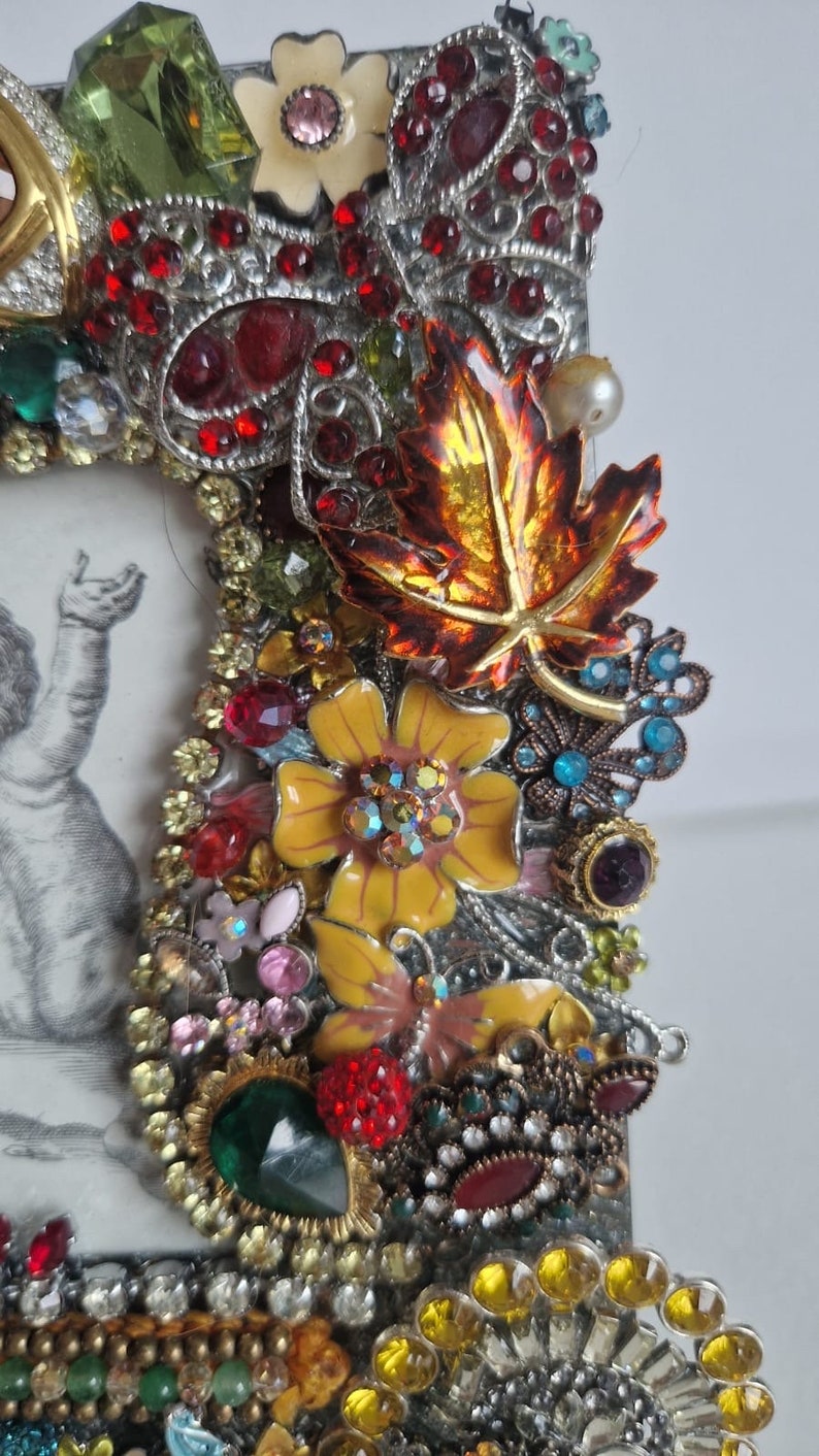 Jewelled Photo Picture Frame, Handcrafted With Upcycled & Vintage ...
