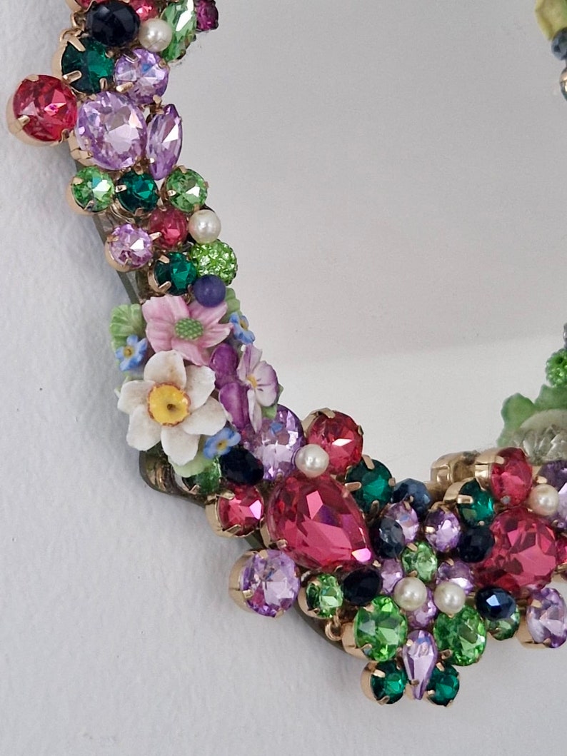 Jewelled Mirror, Handcrafted With Upcycled & Vintage Jewellery, Jeweled ...