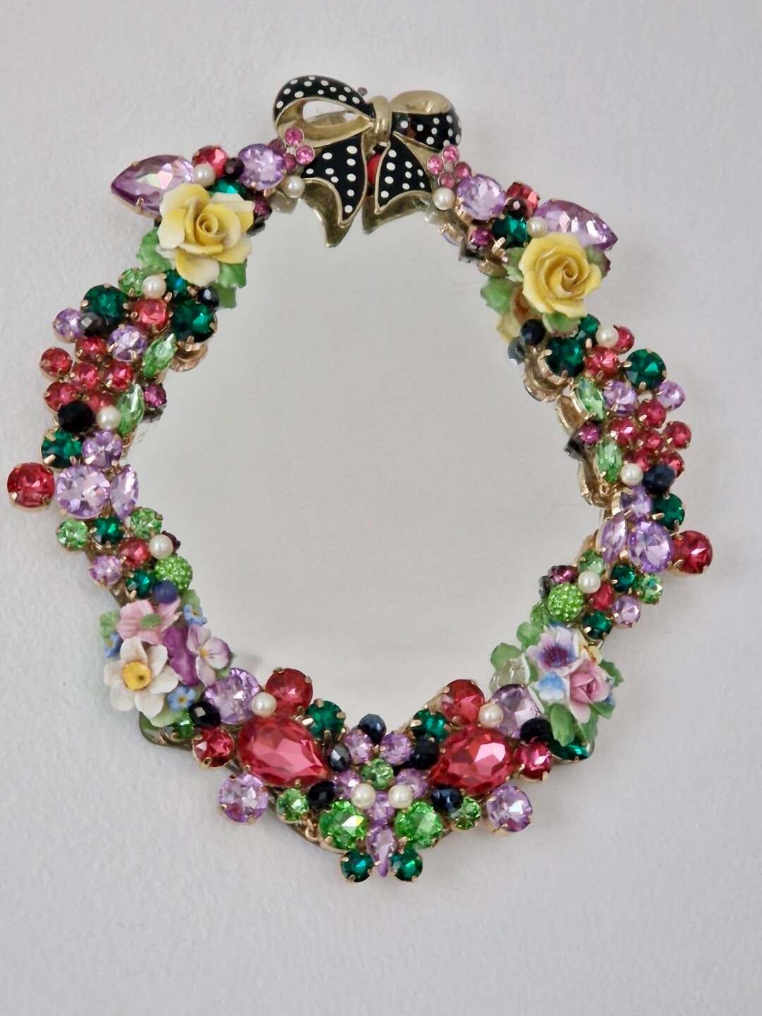 Jewelled Mirror, Handcrafted With Upcycled & Vintage Jewellery, Jeweled ...