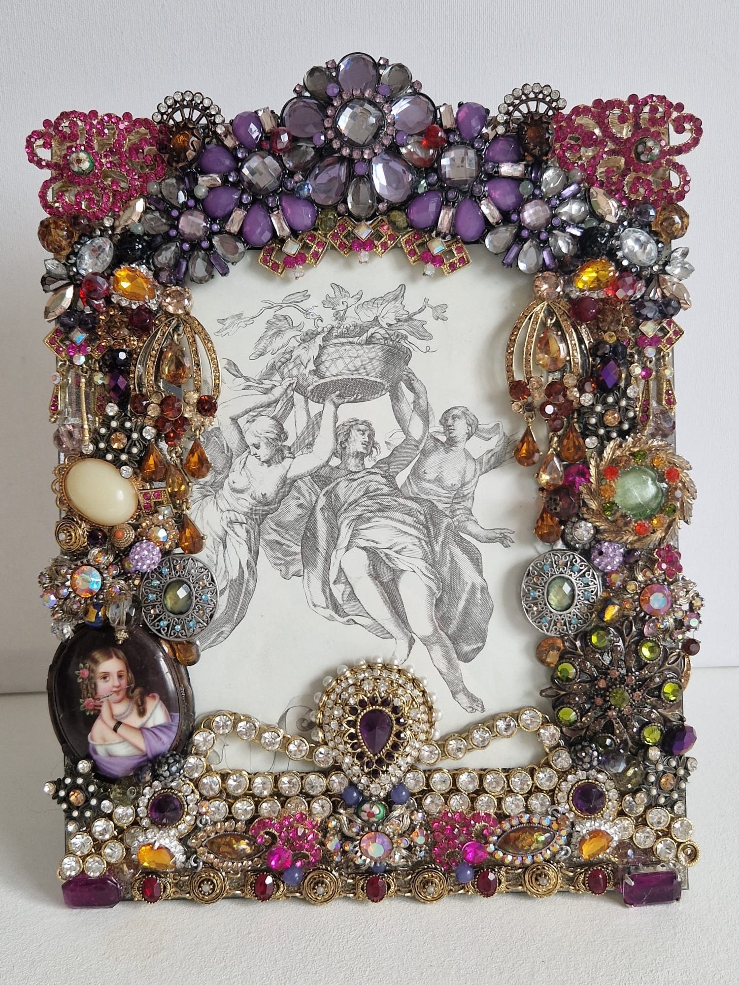 Jewelled Vintage Photo Picture Frame, Handcrafted With Upcycled ...