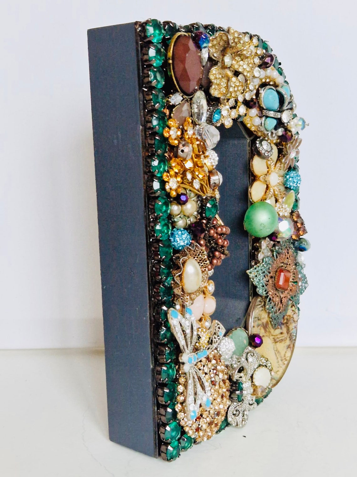 Jewelled Wooden Letter ‘D’ Handcrafted With Upcycled and Vintage ...