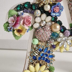 Jewelled Wooden Letter 'A, Freestanding Handcrafted With Upcycled and ...