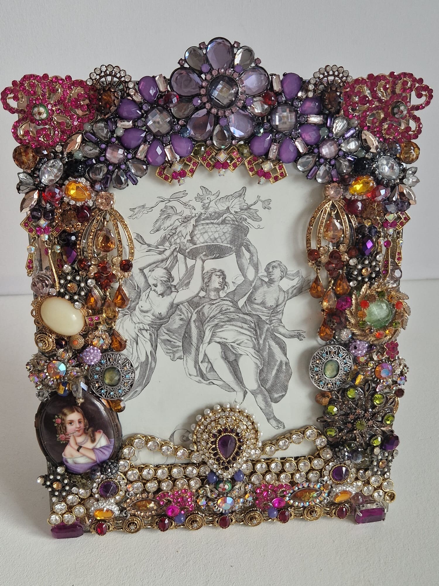 Jewelled Vintage Photo Picture Frame, Handcrafted With Upcycled ...