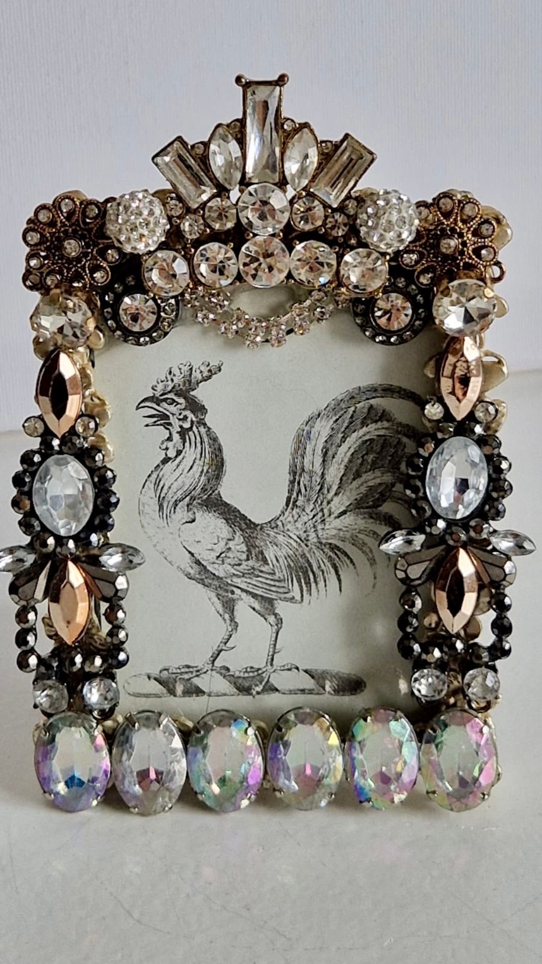 Jewelled Small Picture Frame Handcrafted With Upcycled & - Etsy