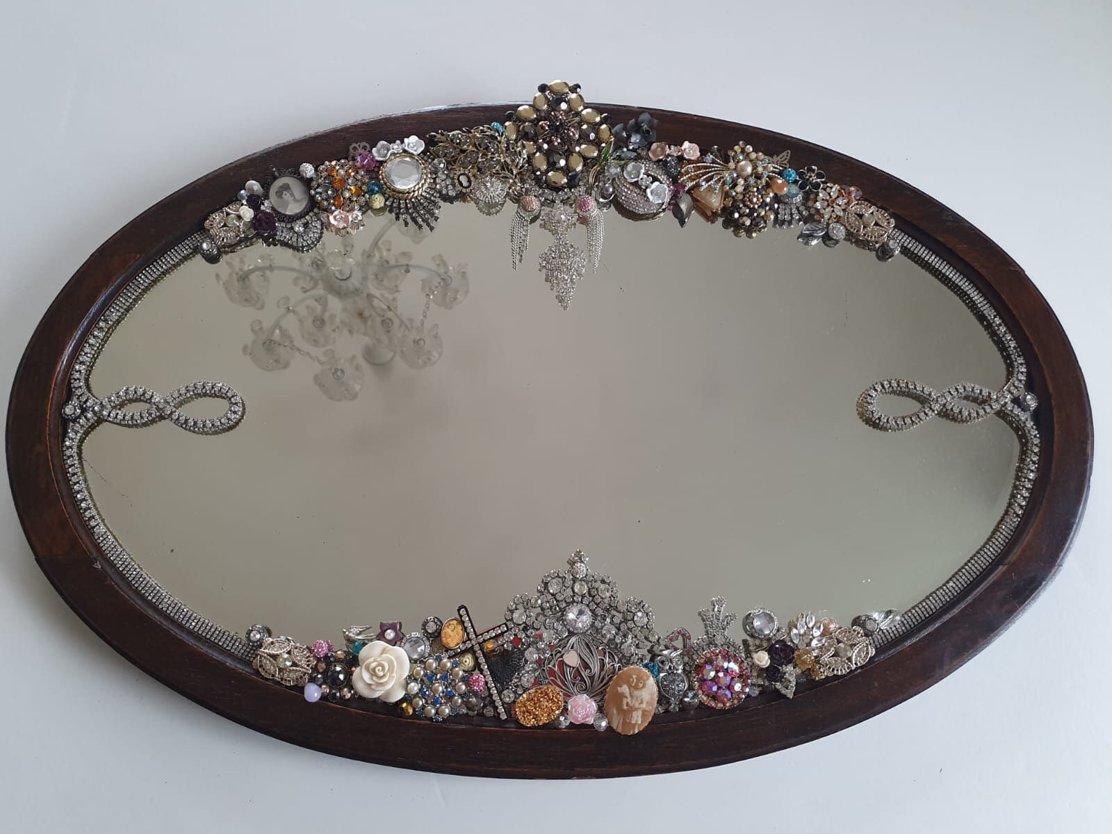 Jewelled Vintage Mirror Handcrafted With Upcycled & Vintage Jewellery ...