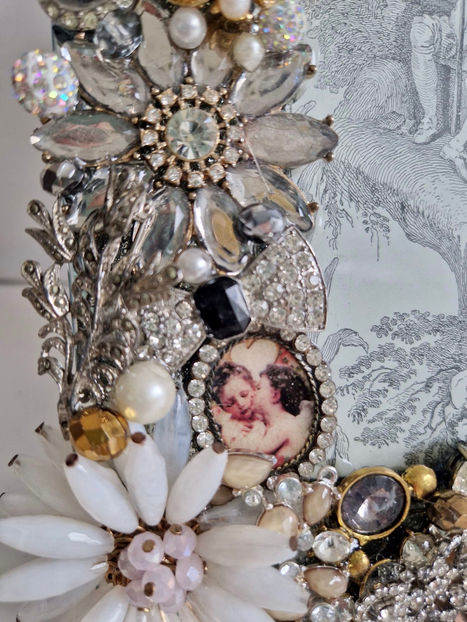 Jewelled Photo Picture Frame, Handcrafted With Upcycled & Vintage ...