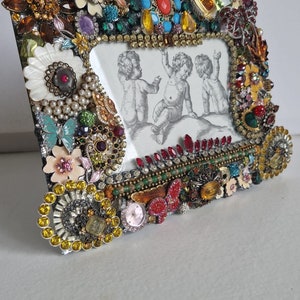 Jewelled Photo Picture Frame, Handcrafted With Upcycled & Vintage ...
