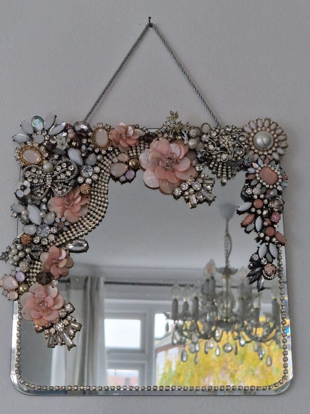Jewelled Mirror, Handcrafted With Upcycled & Vintage Jewellery, Jeweled ...
