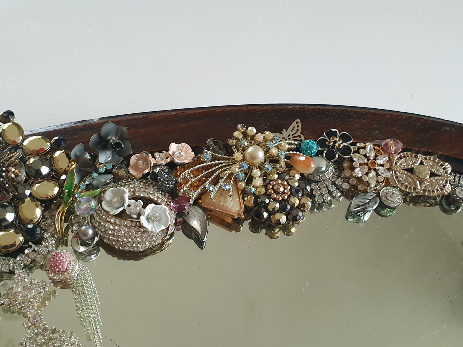 Jewelled Vintage Mirror Handcrafted With Upcycled & Vintage Jewellery ...