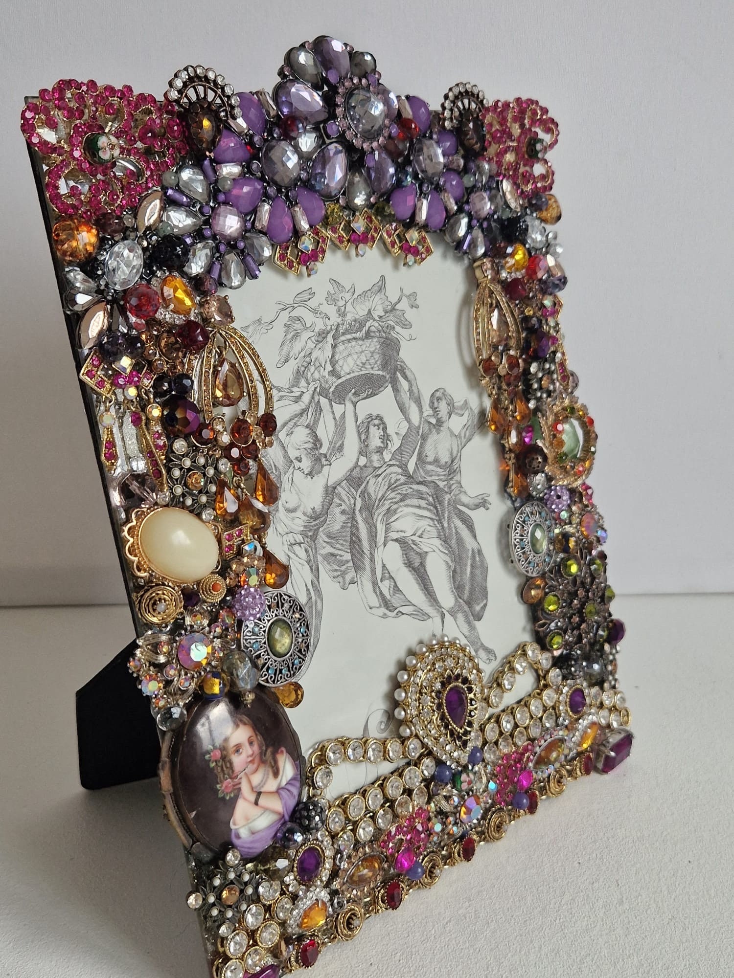 Jewelled Vintage Photo Picture Frame, Handcrafted With Upcycled ...