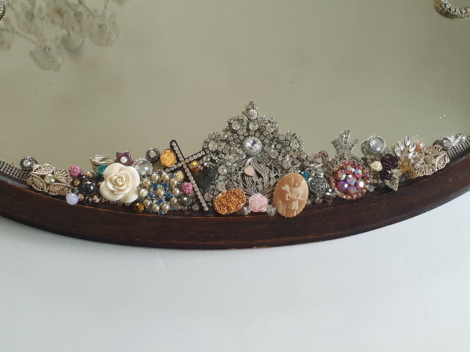 Jewelled Vintage Mirror Handcrafted With Upcycled & Vintage Jewellery ...