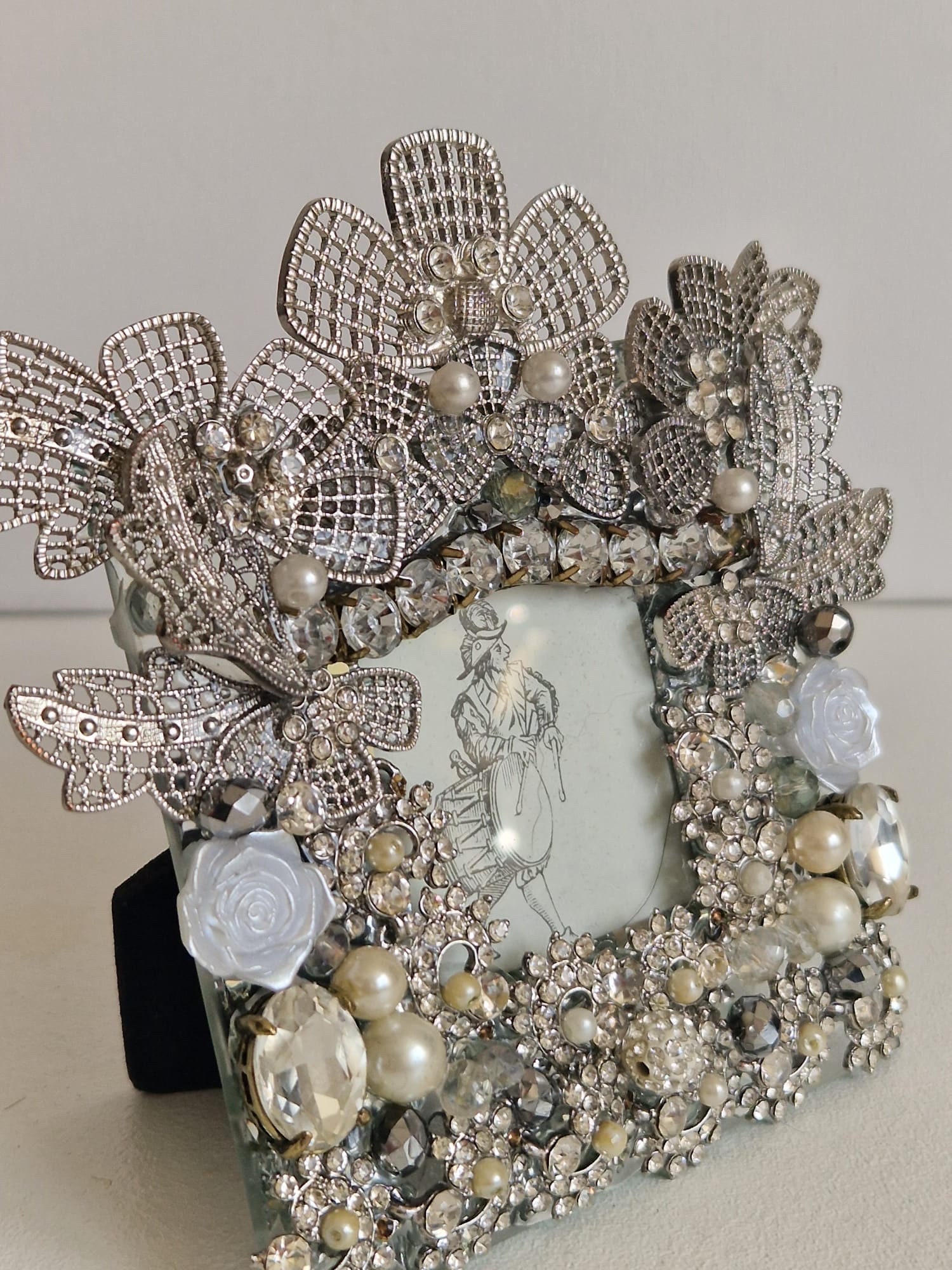 Jewelled Small Picture Frame, Handcrafted With Upcycled & Vintage ...