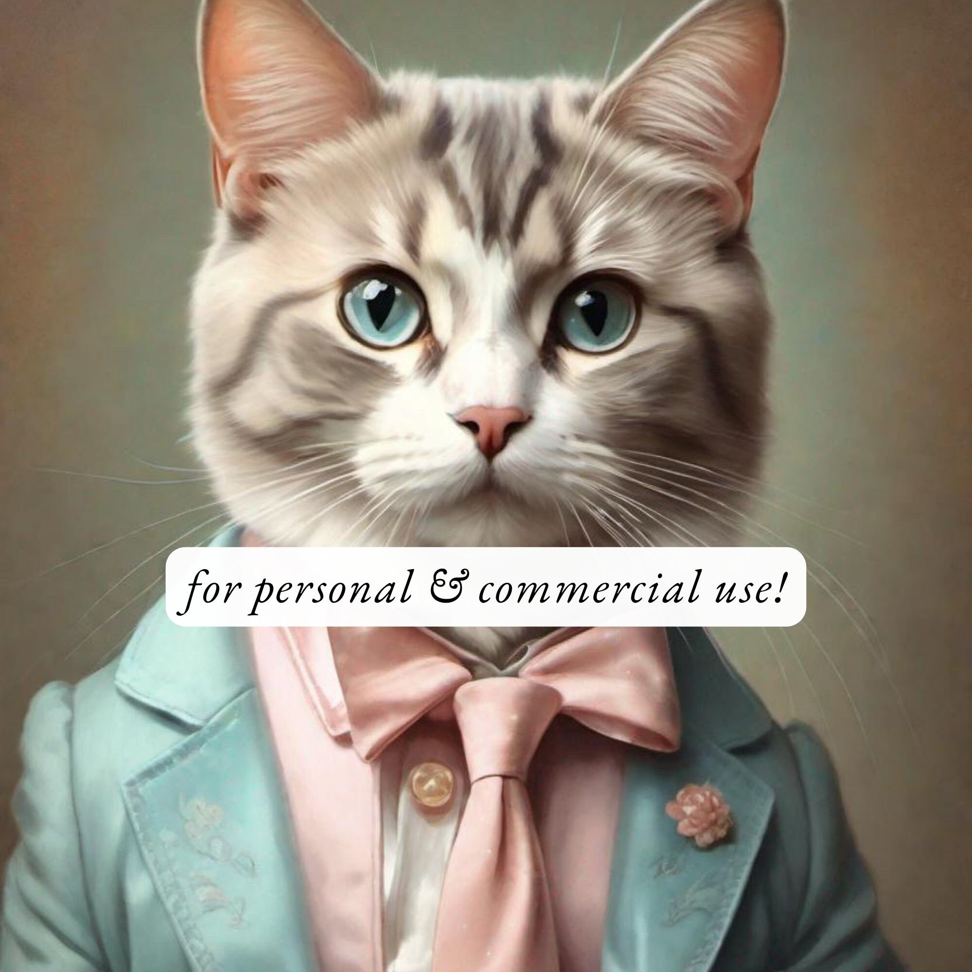 38 Printable Pages of Pastel Victorian Fancy Cats in Human Clothing for ...