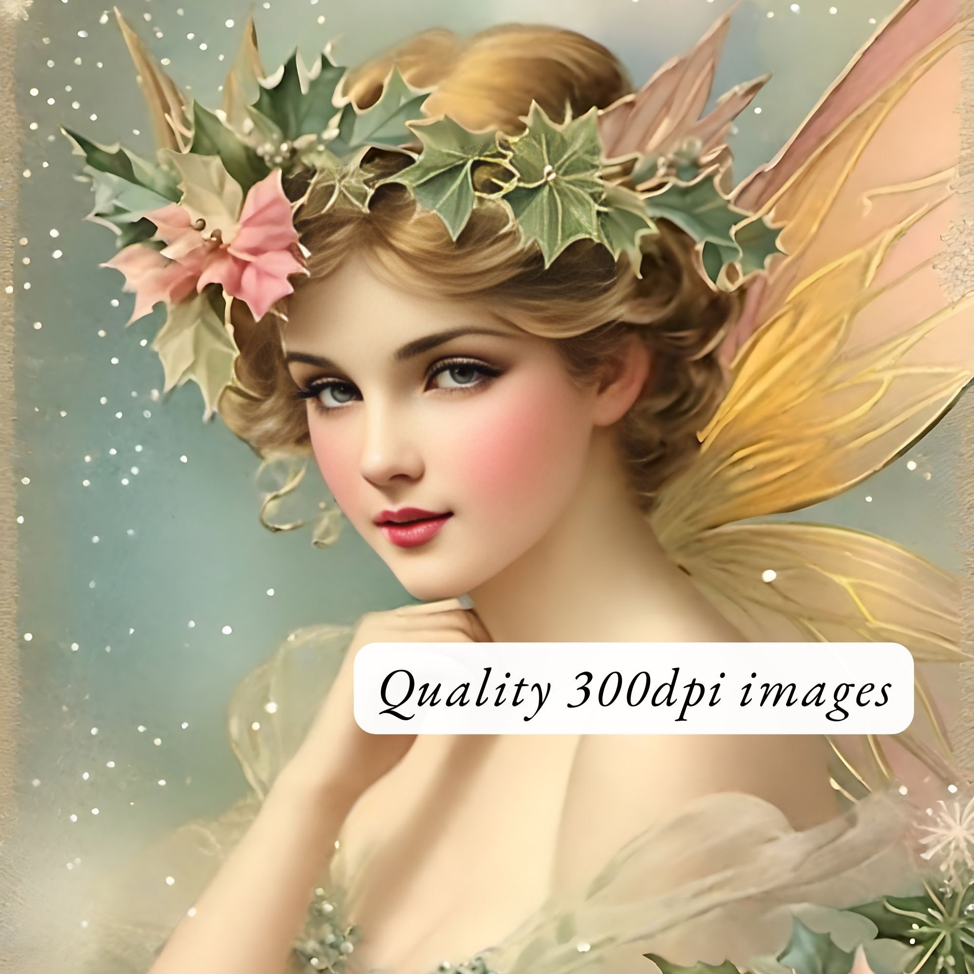 Vintage Pastel Fairy Christmas Junk Journal Kit And Crafting Papers