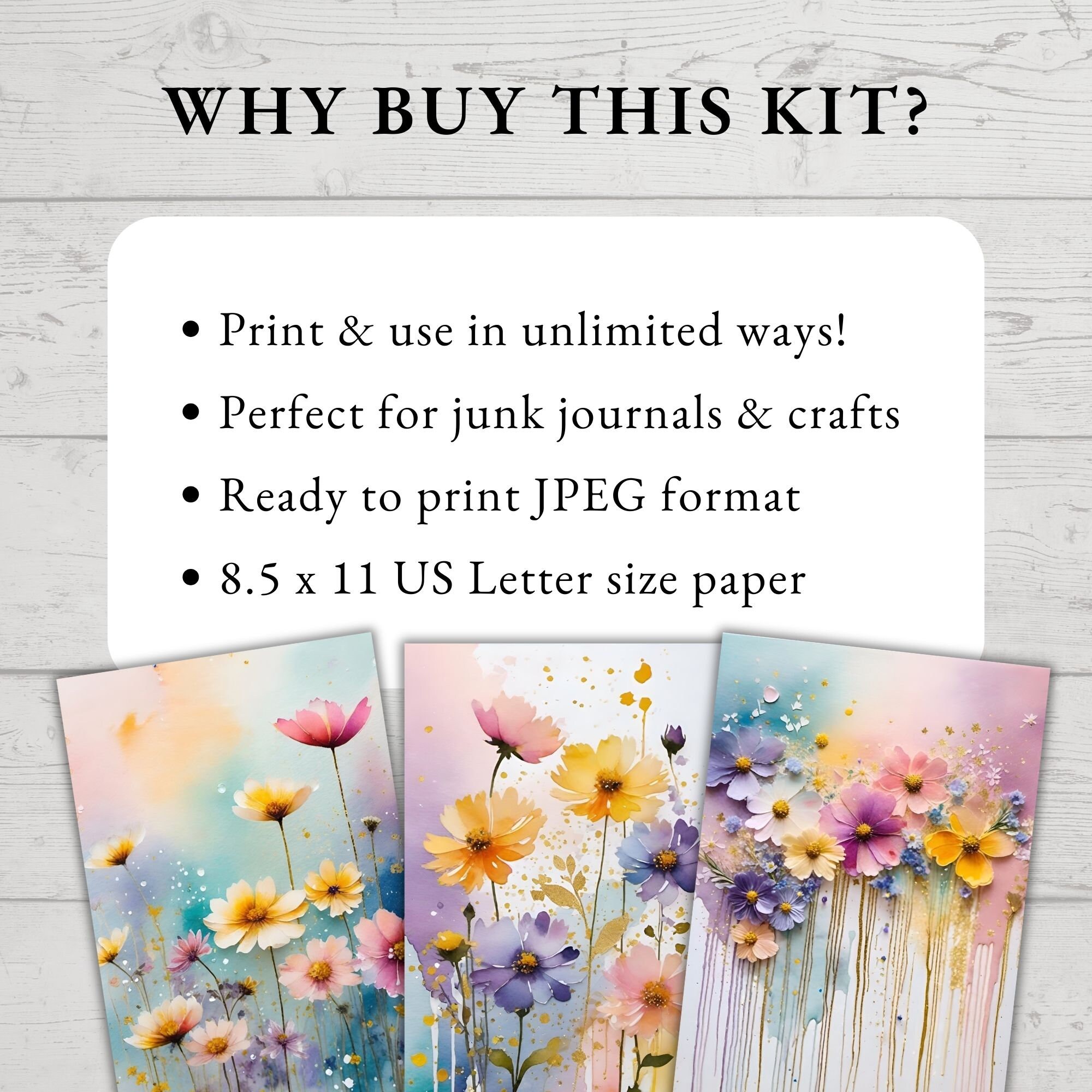 Pastel Wildflower Craft Junk Journal Digital Papers Kit - Etsy