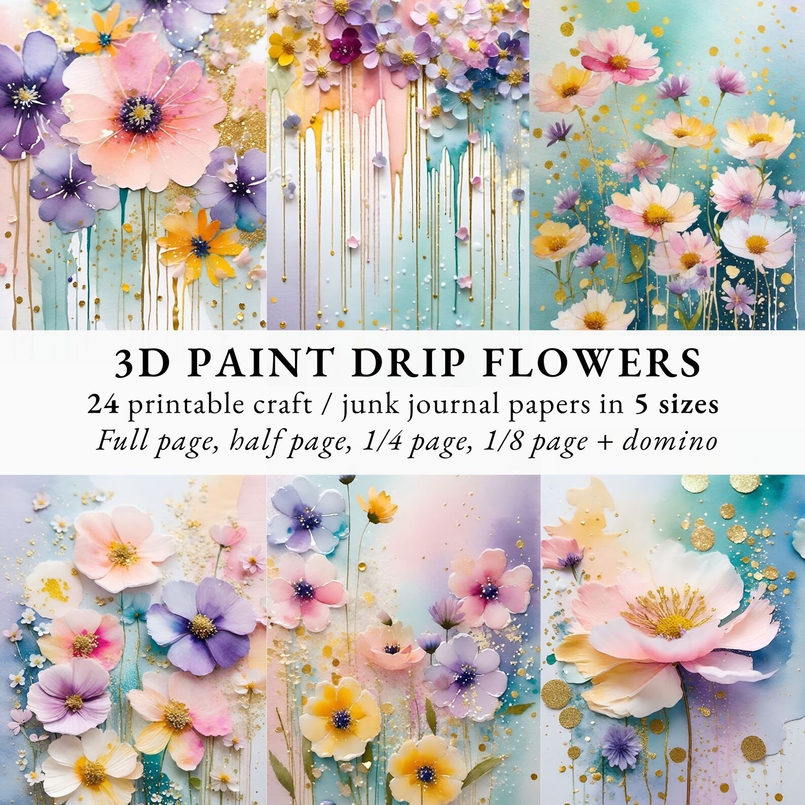 Pastel Wildflower Craft Junk Journal Digital Papers Kit - Etsy