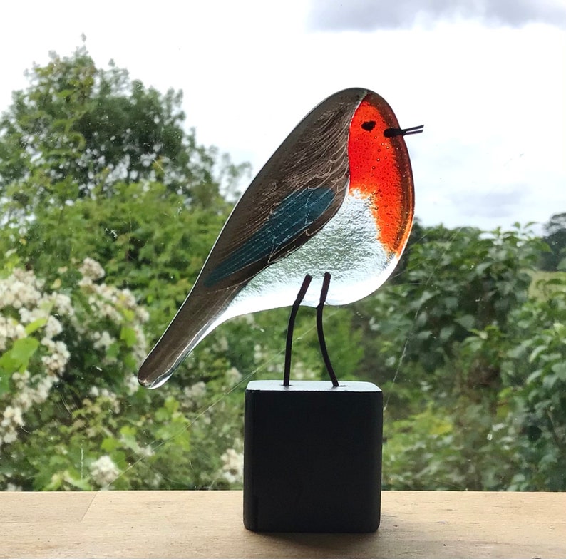 Fused Glass Robin Perfect Gift for Bird Lovers - Etsy UK