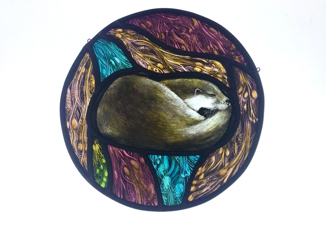 Stained Glass Otter, Ideal Big Birthday or Special Occasion Gift for ...