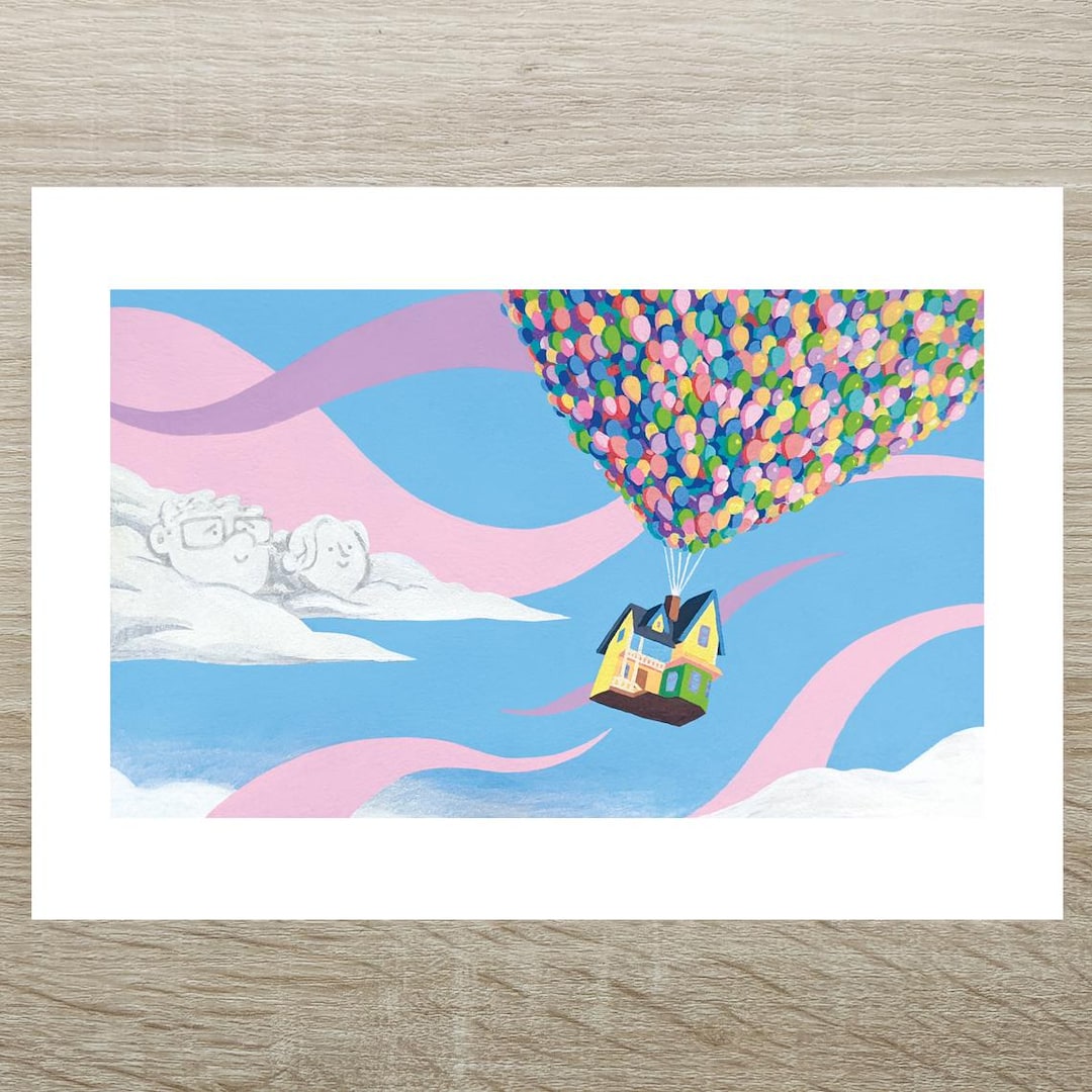 Up - Carl & Ellie Balloons Pixar Posca Print (A5) - Etsy