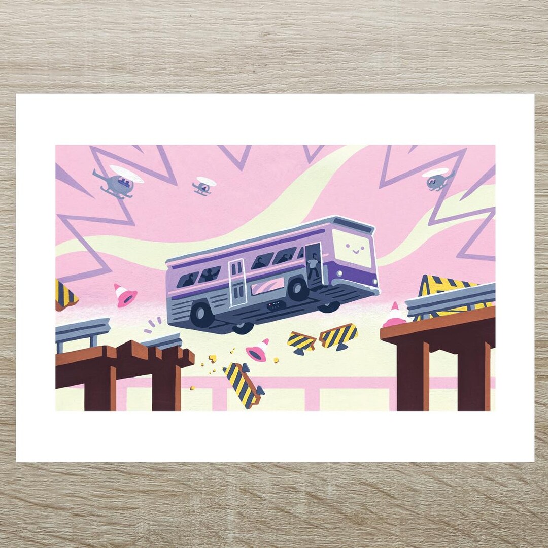 Speed - Bus Jump Posca Print (A5) - Etsy