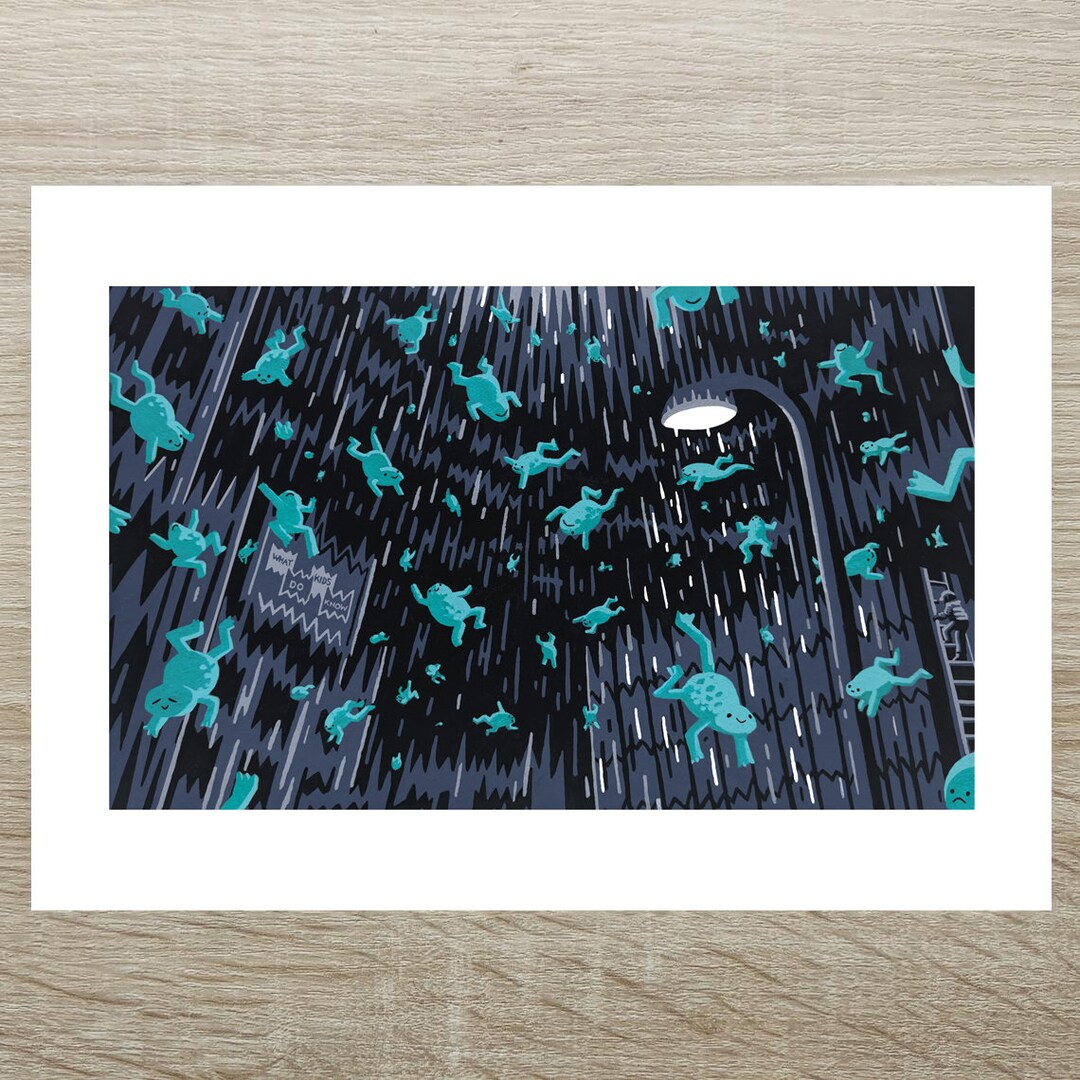 Magnolia - PTA Raining Frogs Posca Print (A5) - Etsy