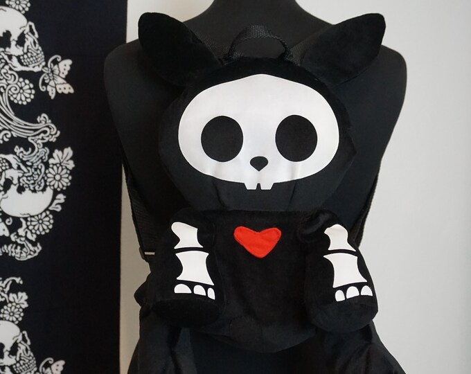 Skelanimals Bunny Bag, Skeleton Plush Backpack, Halloween Toy, Goth ...