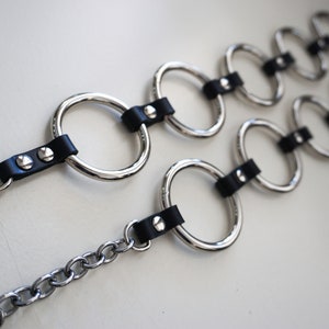 Multiple Rings Belt, Black / Red / White Leather, Patent Black / Red ...