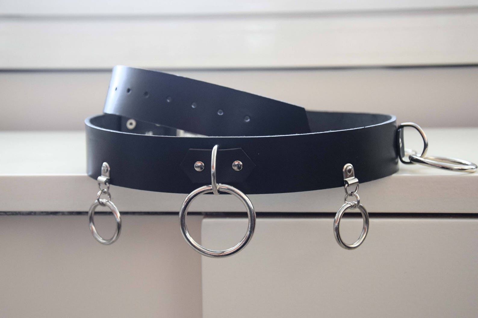 O-rings Leather Belt, Hips or Waist Belt, High Quality Genuine Leather ...