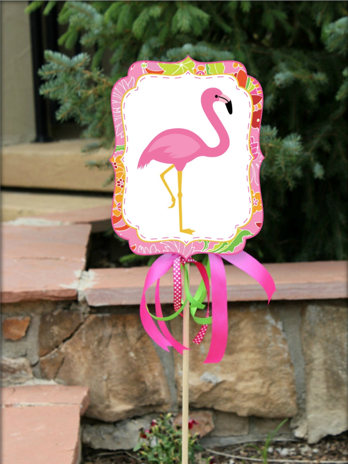 Digital Pink Flamingo Party Signs with Editable Text Print | Etsy