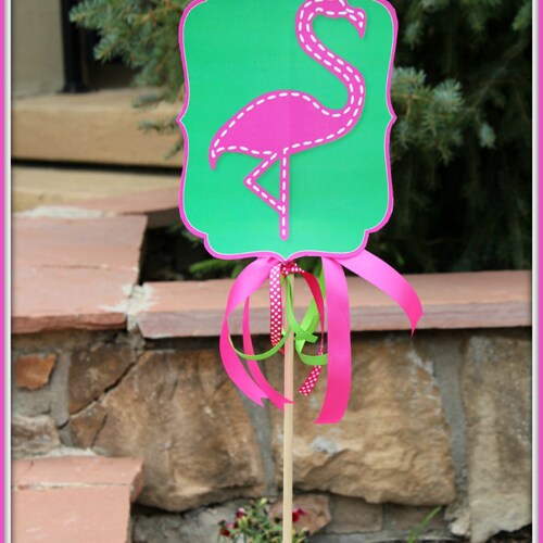 Pink Flamingo Welcome Yard Sign Birthday Baby or Bridal | Etsy