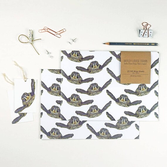 Pack X2 Turtle Gift Wrap Set Wrapping Paper Nature Wrap | Etsy
