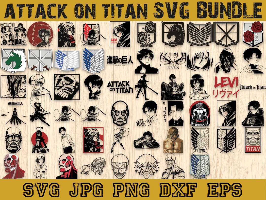 Attack on Titan Svg, Mega SVG Bundle, 58 Designs Attack on Titan Svg ...