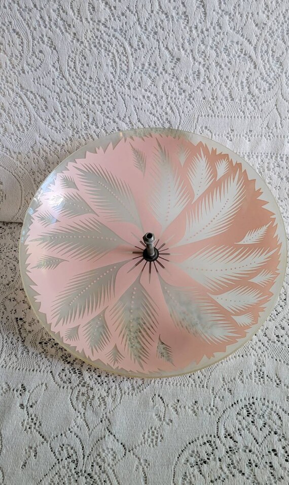 Vintage Glass Drop Ceiling Lamp Shade Round 13.5 Inch Diameter | Etsy