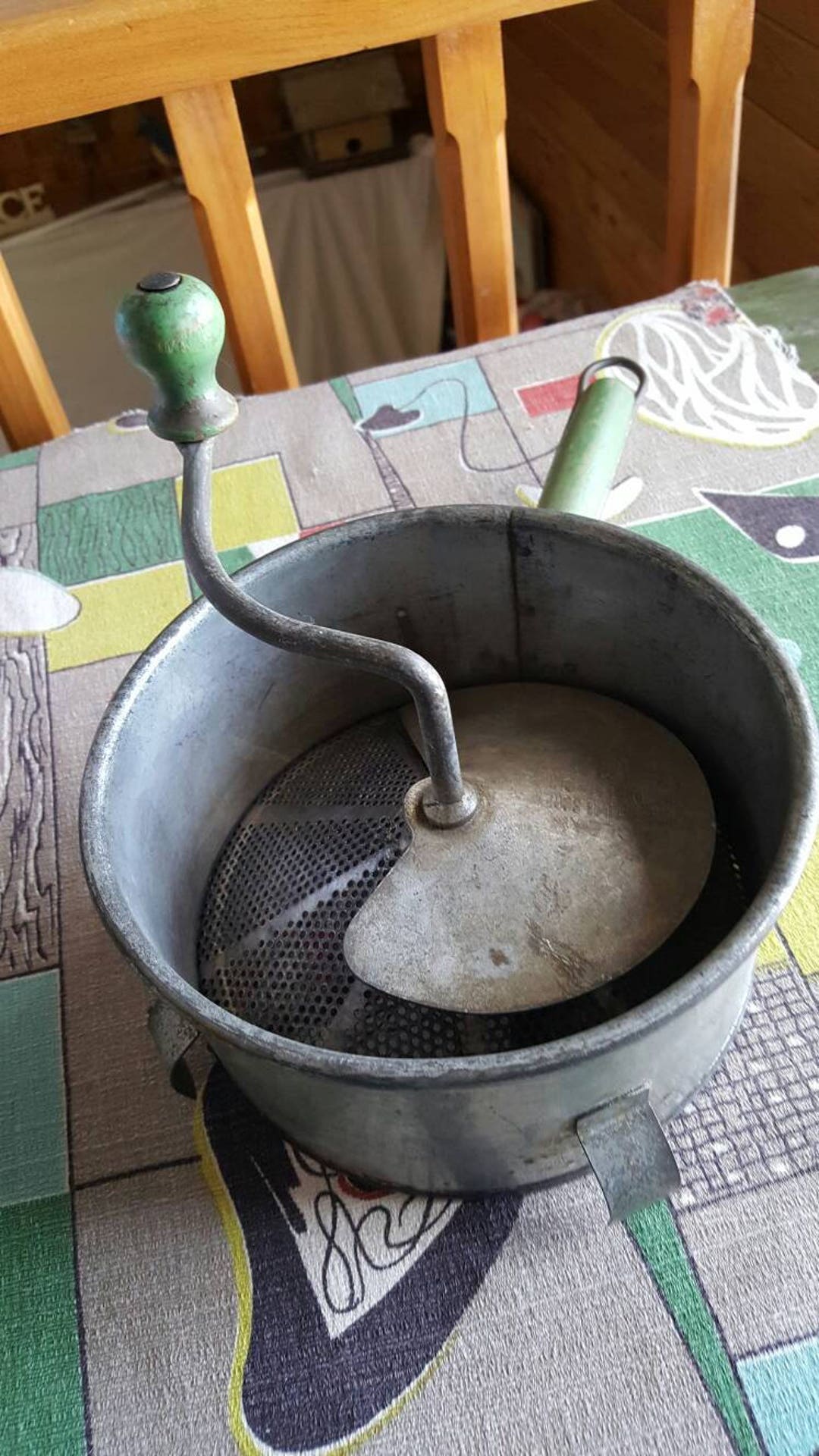 Vintage Foley Food Mill 1930's With Green Wood Handles Potato Masher ...