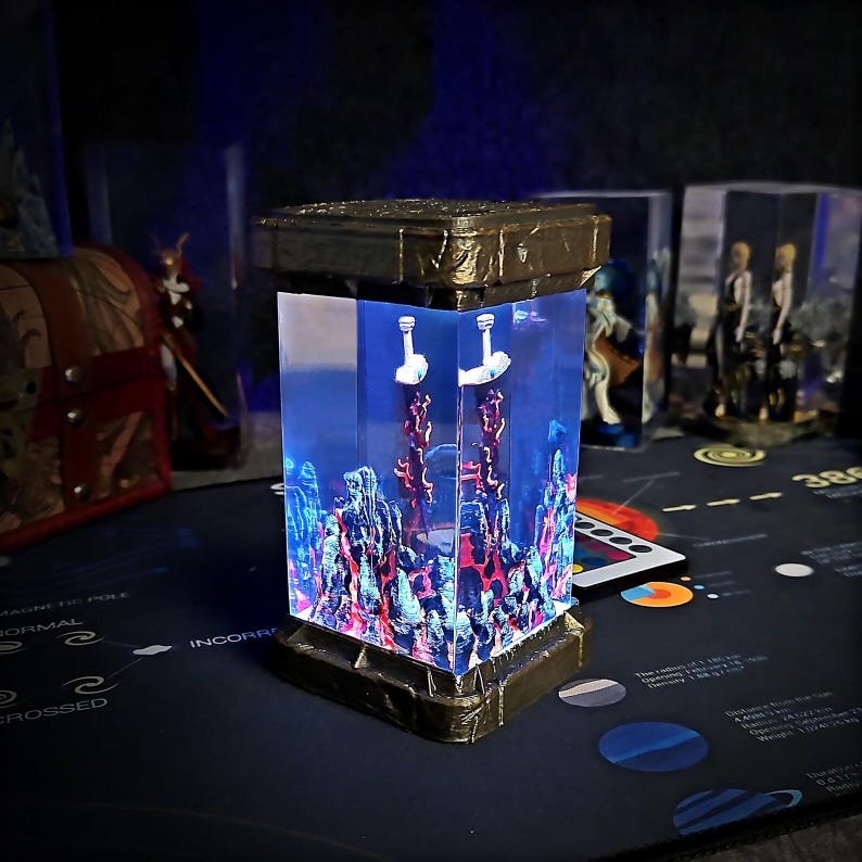 Elde.n Ring Maliketh's Black Blade Sword Custom Epoxy Resin Art Lamp ...