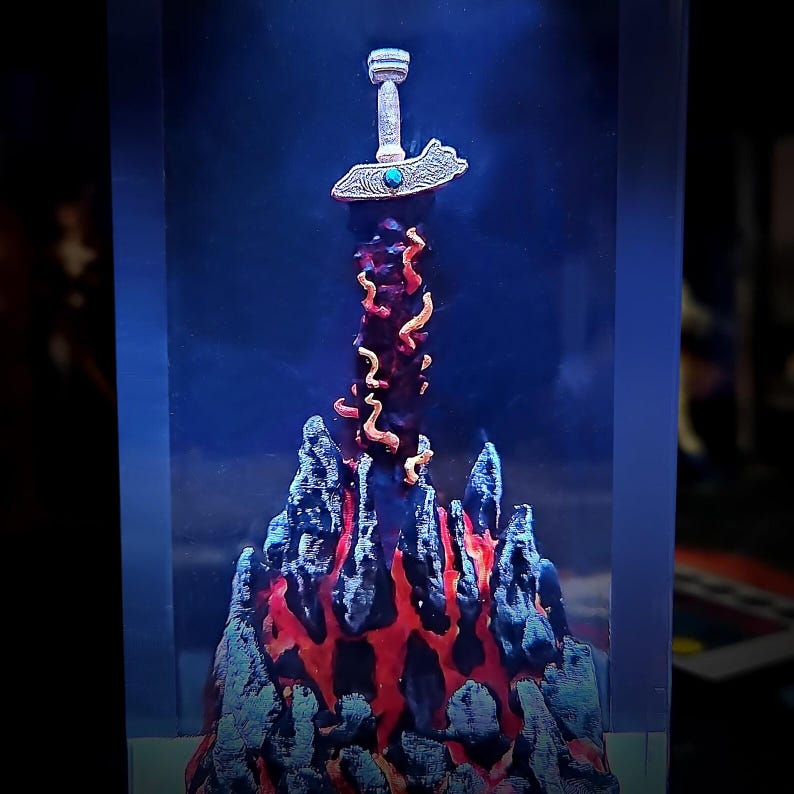 Elde.n Ring Maliketh's Black Blade Sword Custom Epoxy Resin Art Lamp ...