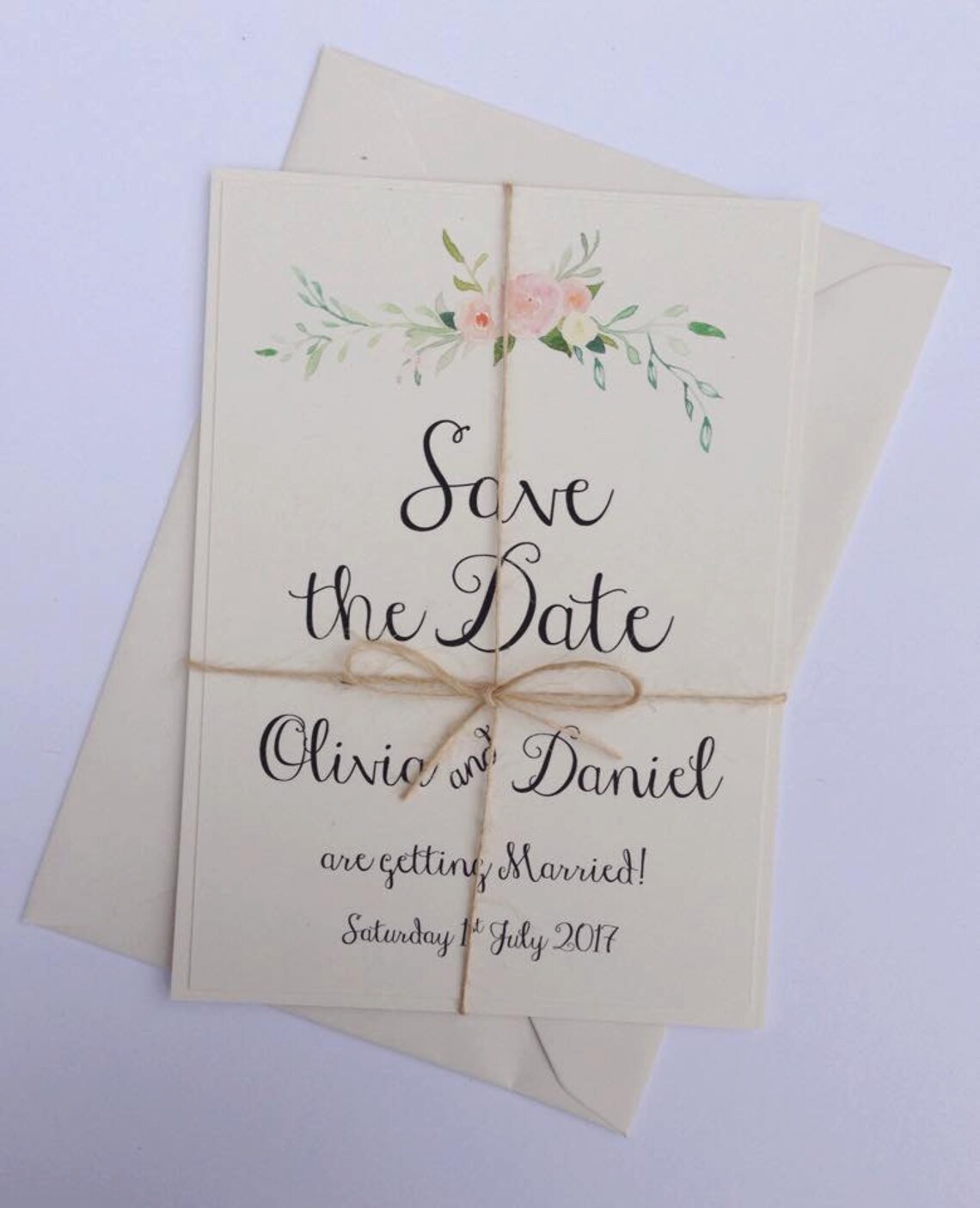 Rustic Floral Save the Date Wedding Invitation. - Etsy UK