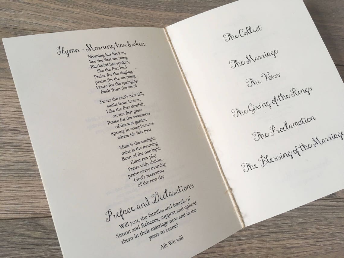 Order of Service Booklets With Boho Floral Print. Rustic - Etsy